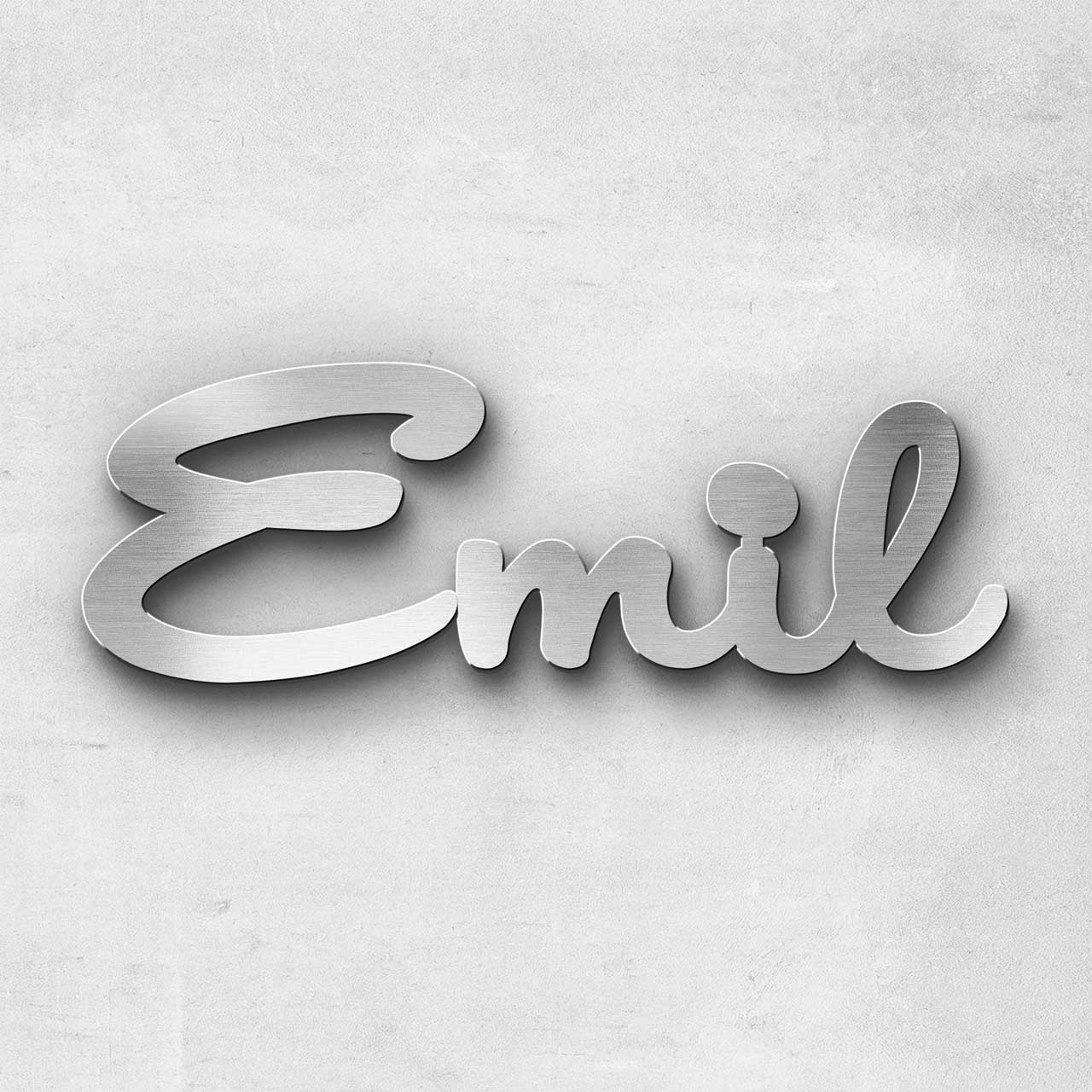 Schriftzug "EMIL", Breite: 8 cm, Schriftart: Capital, Befestigung ...