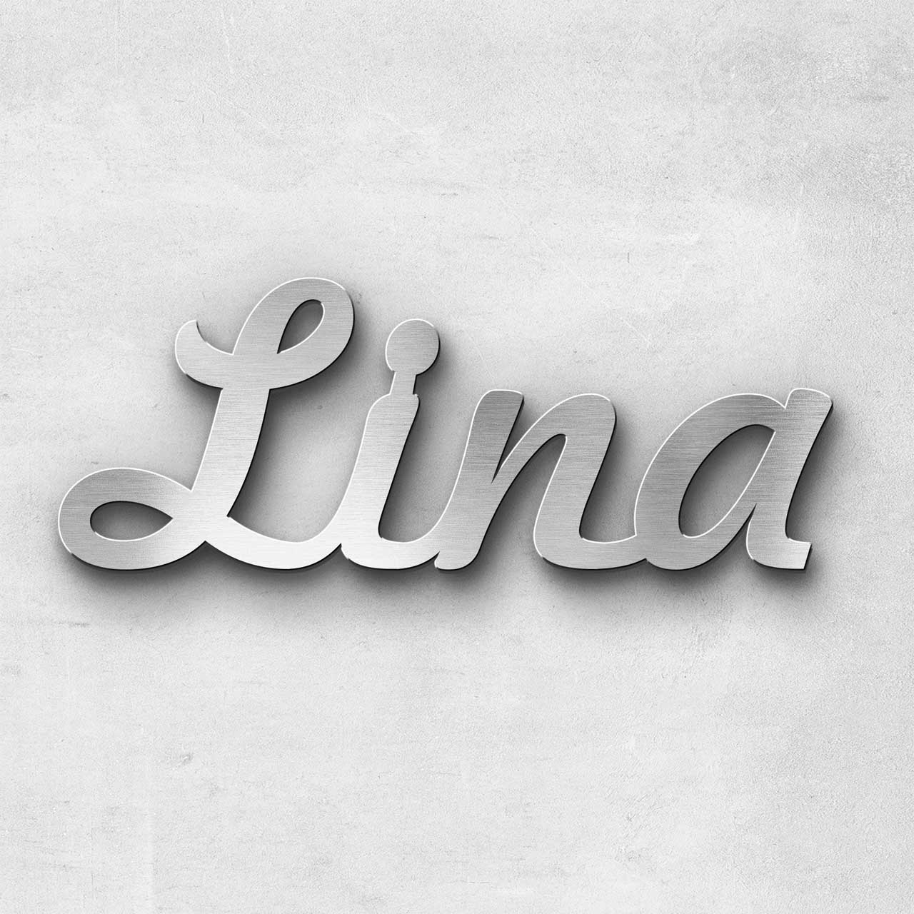 Schriftzug "Lina", Breite: 20 cm, Schriftart: Lilly, Befestigung ...